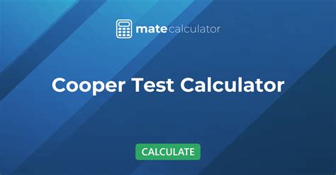 Cooper Test Calculator Minute Run