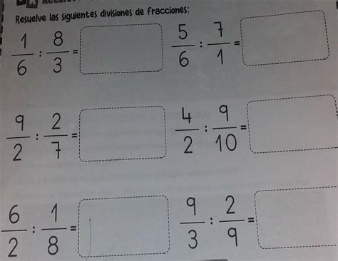 Resuelve Las Siguientes Divisiones De Fracciones Brainly Lat
