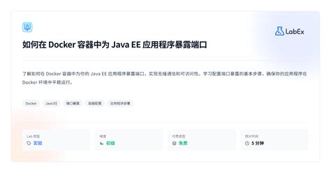 如何在 Docker 容器中为 Java Ee 应用程序暴露端口 Labex