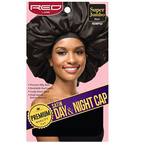 Red By Kiss Hdnp02 Satin Day And Night Cap Super Jumbo Black