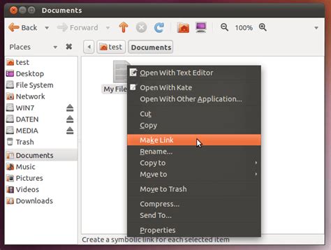 how to create symbolic links in ubuntu