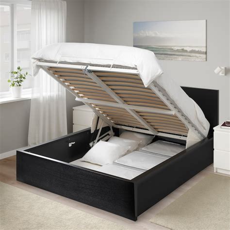 Malm Pull Up Storage Bed Black Brown Ikea