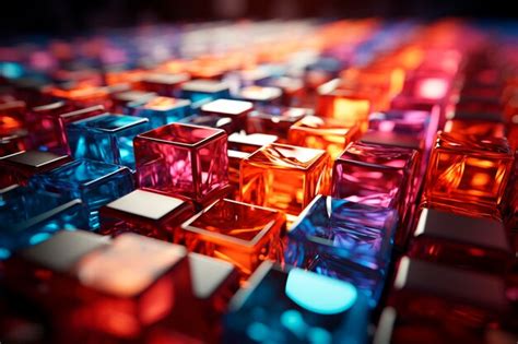 Premium Ai Image Colorful Cubes As Background Generative Ai