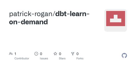 GitHub Patrick Rogan Dbt Learn On Demand