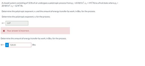solved a closed system consisting of 10 lb of air undergoes