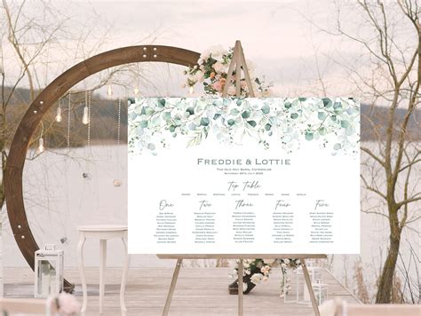 Eucalyptus Wedding Table Plan Wedding Breakfast Seating Plan Etsy