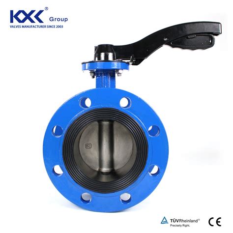DN 150 6 Inch Wcb Body EPDM Seated Double Flange Butterfly Valve With