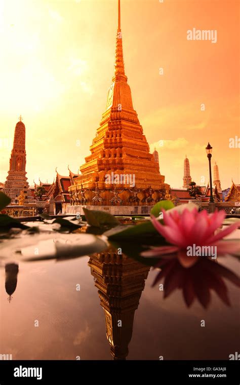 The Temple Of Wat Phra Kaew In The City Of Bangkok In Thailand In