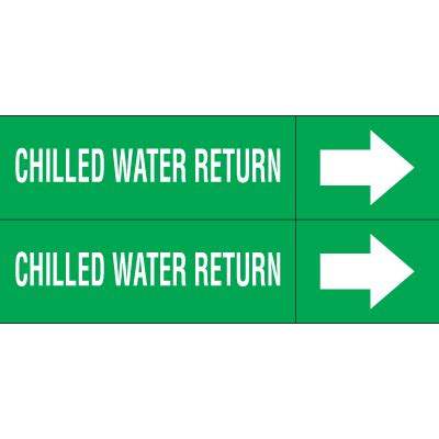 Weather Code Self Adhesive Outdoor Pipe Markers Chilled Water Return