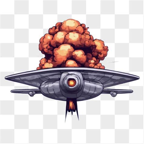 Download Mysterious Spaceship With Smoke And Clouds Cartoons Online