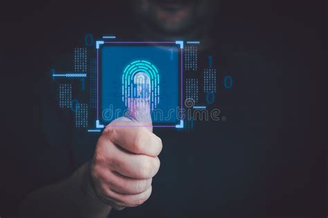 Fingerprint Identification Technology Concept Login To Secure Privacy Of Personal Information