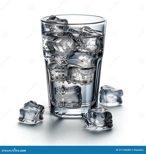 Glass Of Water With Ice Cubes Stock Illustration Illustration Of