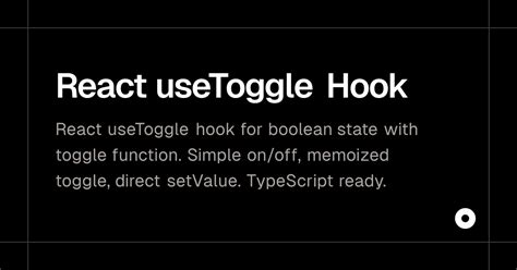 React Usetoggle Hook