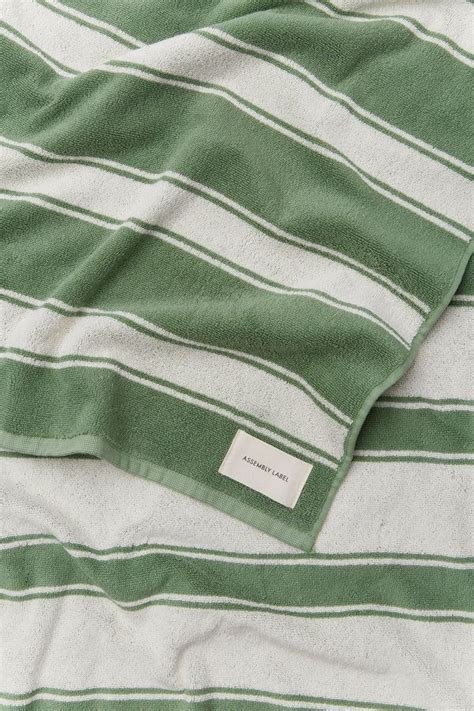 Assembly Label Beach Towel Pandan Cream Stripe Laneway Boutique