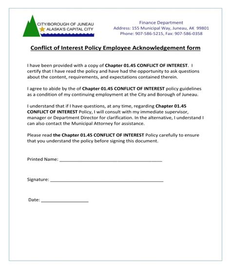 Policy Acknowledgement Form Template Doctemplates Images And Photos