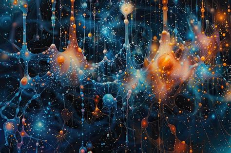 Abstract Deep Learning Algorithm Layers Of Data And Connections Forming
