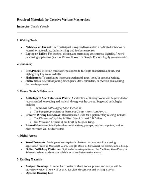 Master Class Tool Pdf Writing Editing