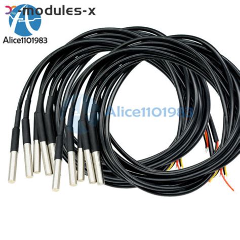 10pcs Waterproof Digital Thermal Probe Or Sensor Ds18b20 Ds18s20 Arduino Sensor Ebay