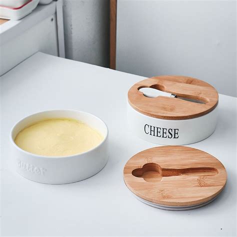 Jual Me Kotak Tempat Keju Cheese Keramik Kotak Butter Tempat Keju Dengan Pisau Shopee