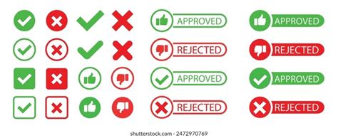 Approved Rejected Icon Yes No Buttons Stock Vector Royalty Free 2472970769 Shutterstock
