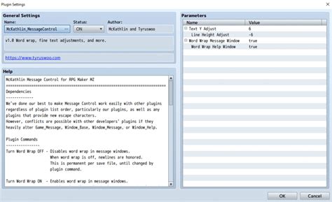 Message Control Plugin V1 1 1 For MZ Tyruswoo Studio