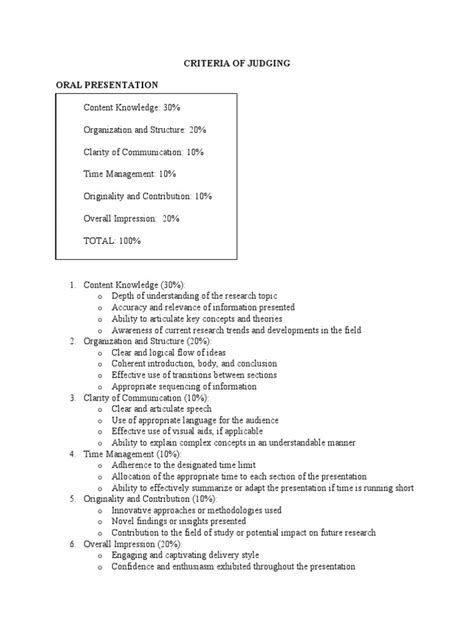 Criteria Of Judging Pdf Understanding Communication