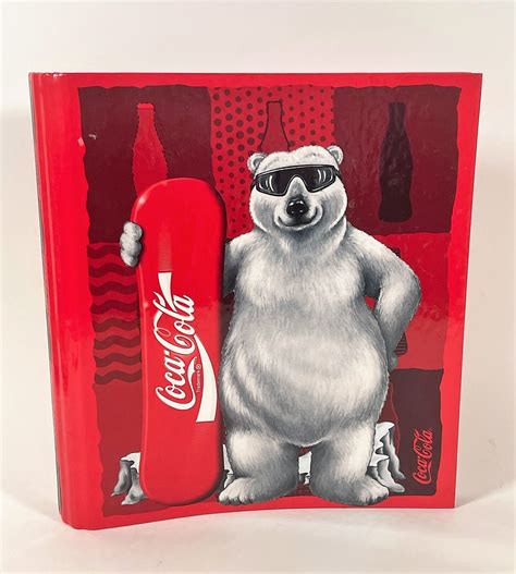 Stuart Hall Coca Cola Curveback Binder 15 Metal Ring Coke Polar Bear
