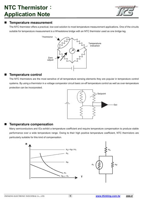NTC Thermistor Thinking Electronics Industrial Co Ltd