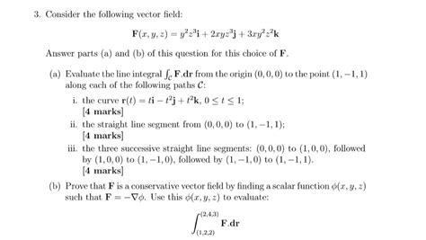 Consider The Following Vector Field Chegg