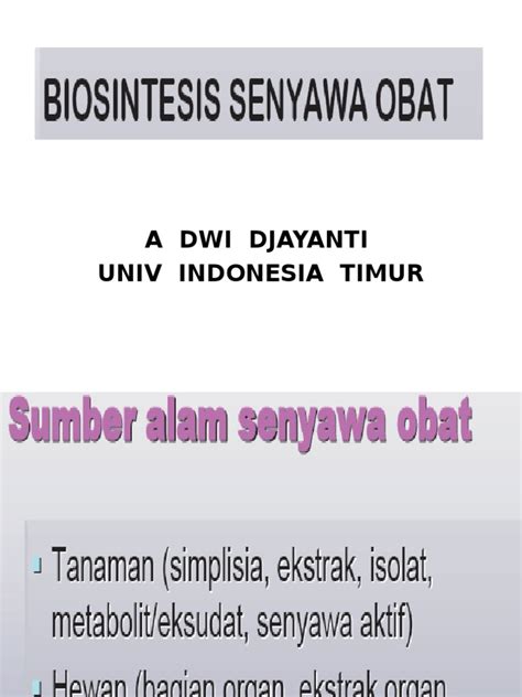 Pdf Biosintesis Obat 1 Dokumen Tips
