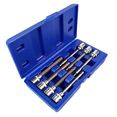 7 Pcs Extra Long Metric Hex Bit Socket Set Vanadium Steel Sockets Hex