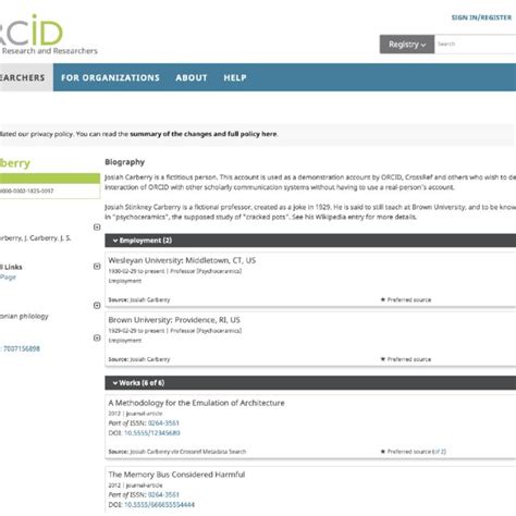 Example Of An Empty Orcid Profile Download Scientific Diagram