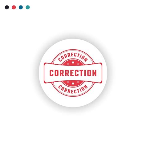 Premium Vector Correction Sticker Sign Or Stamp Round Label On White