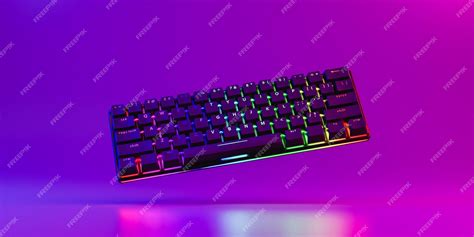 Premium Photo Computer Keyboard Floating In The Air 3d Render