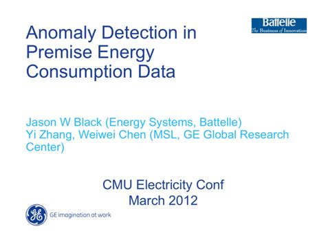 Anomaly Detection In Premise Energy Consumption Data