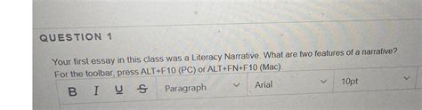 solved question 1your first essay in this class was a