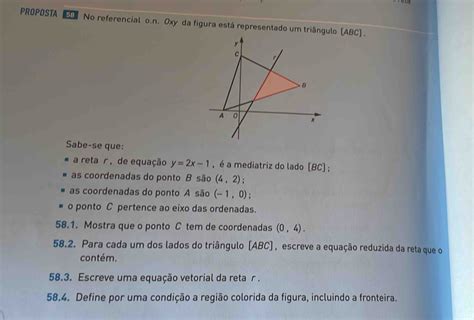 Solved PROPOSTA 59 No referencial o n Oxy da figura está representado