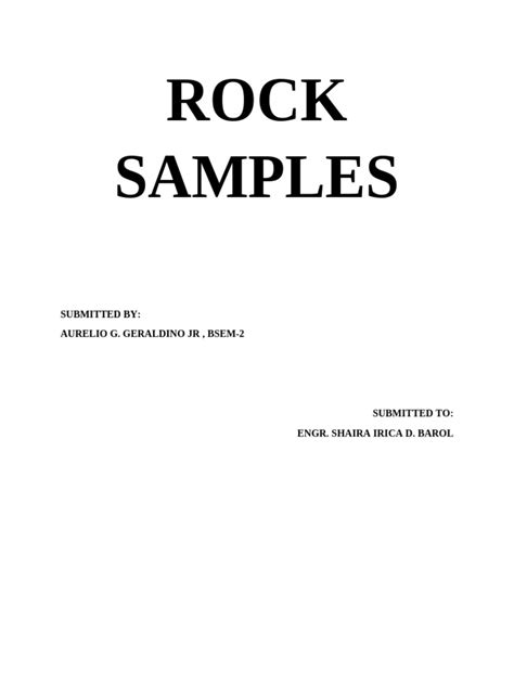 Rock Samples Pdf