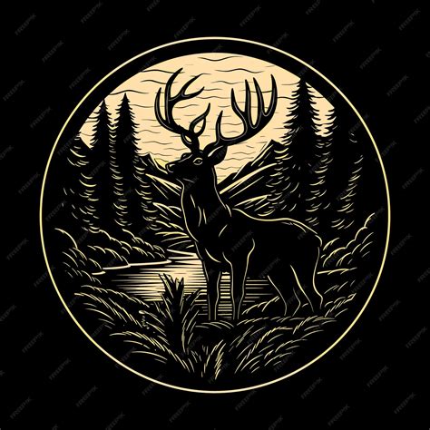 Premium Vector Deer Silhouette Vector Art Illustration