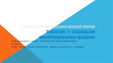 Tugasan (cadangan memperbaharui bandar) | PPT