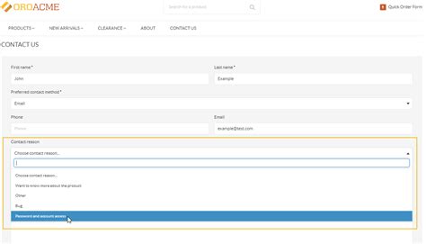 Configure Contact Reasons In The Back Office Orocommerce Orocrm And Oroplatform Documentation
