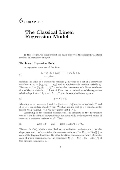 the classical linear regression model