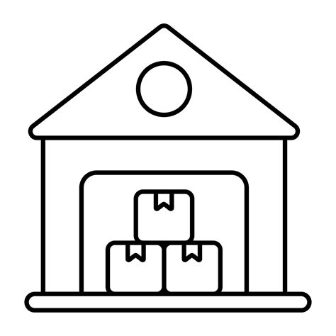 A Flat Design Icon Of Warehouse Vector Art At Vecteezy