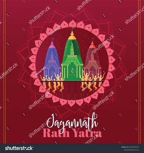 Happy Jagannath Rath Yatra 배너 템플릿 스톡 벡터로열티 프리 2124725321 Shutterstock