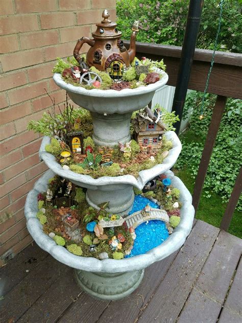 How To Make A Fairy Garden Fountain At Loriann Day Blog