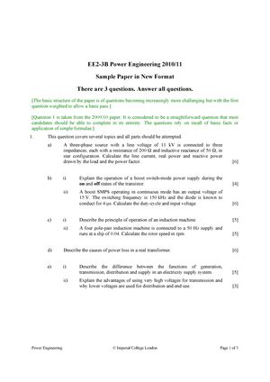 Exam Questions And Answers IMPERIAL COLLEGE LONDON DEPARTMENT OF ELECTRICAL AND