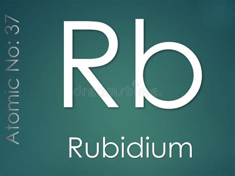 Rubidium Chemical Element Symbol On Green Background Stock Illustration