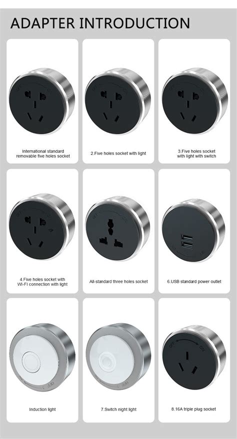 Eu Wall Socket Tabletop Electric Track Plug Removable Power Track Rail System Electrical Track