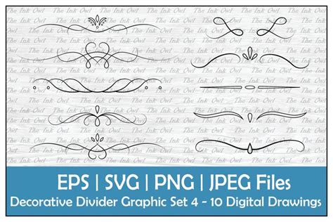 Calligraphic Border Line Divider Vector Clipart Bundle