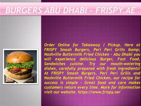 Ppt Burgers Abu Dhabi Frispy Ae Powerpoint Presentation Free